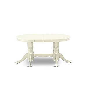 BOWERY HILL Oval Traditional Wood Dining Table in Linen White