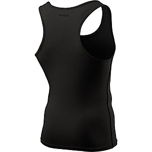 TSLA Men's Athletic Compression Sleeveless Tank Top, Cool Dry Sports Running Basketball Workout Base Layer, Active Shirts Black, Large