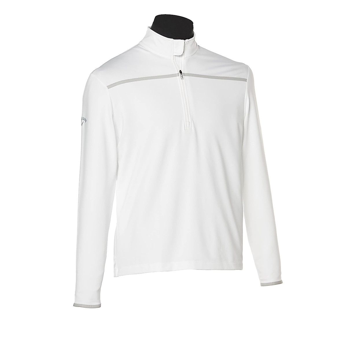 Callaway Men's Weather Series ¼ Zip Mock Neck Pullover For Men, Extended Sizes, Men’S Performance Apparel (Sizes Small-4Xl Big & Tall), White, 4X-Large