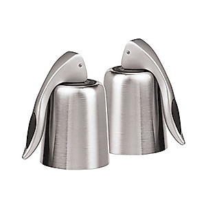 Oggi 7155 Set of 2 Lever Bottle Stoppers, Stainless Steel