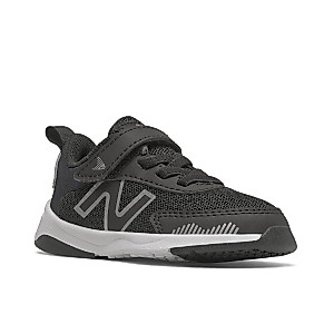 New Balance Kid's Dynasoft 545 V1 Hook and Loop Running Shoe, Black/White/Silver Metallic, 1 Little Kid