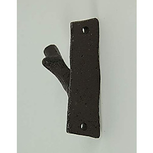 Set of 6 Rustic Brown Cast Iron Tree Branch Wall Hooks Western Décor 3.25 Inches High