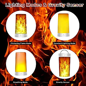 LED Flame Lights, Battery Operated Flameless Candles, Flickering Fake Fire Lamps with Remote Control and Timer, Waterproof Outdoor Flame Lights with Gravity Sensing for Fireplace/Party/Garden/Bar