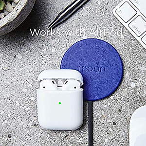 Moon M599 Qi-Enabled Wireless Charging Pad (White Leather)