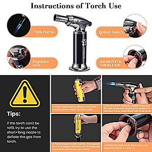 Cocktail Smoker Kit with Torch by HISMOK - 22 PCS Bourbon Whiskey Smoker Kit with 6 Wood Chips & 4 Marble ICES,Old Fashioned Cocktail Kit Birthday/Valentines Day Gifts for Him/Dad/Husband(No Butane)