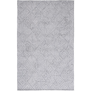 SAFAVIEH Textural Collection Area Rug - 8' x 10', Grey, Handmade Wool, Ideal for High Traffic Areas in Living Room, Bedroom (TXT202F)