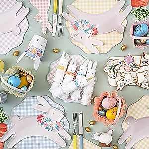 Meri Meri Easter Gingham Paper Plates (Pack of 12), Disposable Plates for Party, Easter Paper Plates