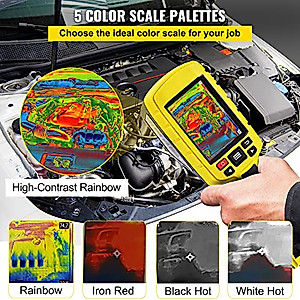 VEVOR Thermal Imaging Camera, 60x60 (3600 Pixels) IR Resolution Infrared Camera with 2.8" Color Display Screen, Built-in SD Card and Li-ion Battery, for HVAC, Electrical System Automatic Detect