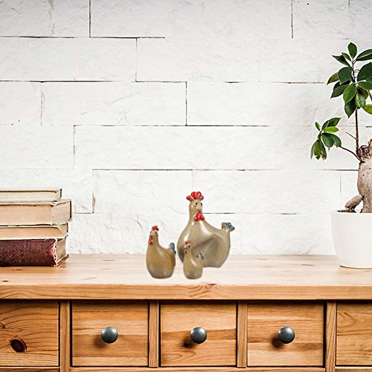 BESPORTBLE Ceramic Rooster Figurines Chicken Family Garden Statue Farm Animal Sculpture Porcelain Modern Animal Decoration for Home Office