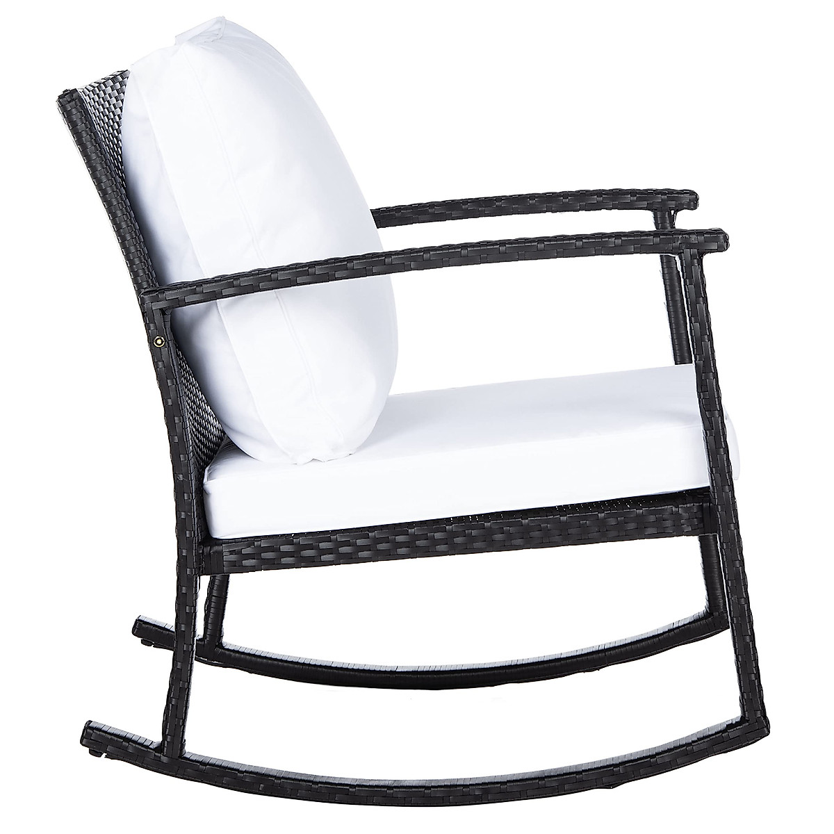 SAFAVIEH Outdoor Collection Daire Black/White Cushion Rocking Chair PAT7721A