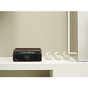 Sangean WR-12BT AM/FM/Bluetooth/AUX-In Stereo Analog Wooden Cabinet Radio (Dark Walnut)