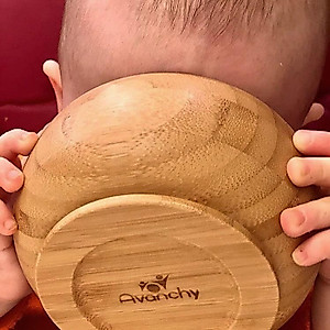 Avanchy Bamboo Baby Bowls MINI Prep Bowl Set for Babies Kids Toddler for Feeding Food 4 oz, Single Bowl