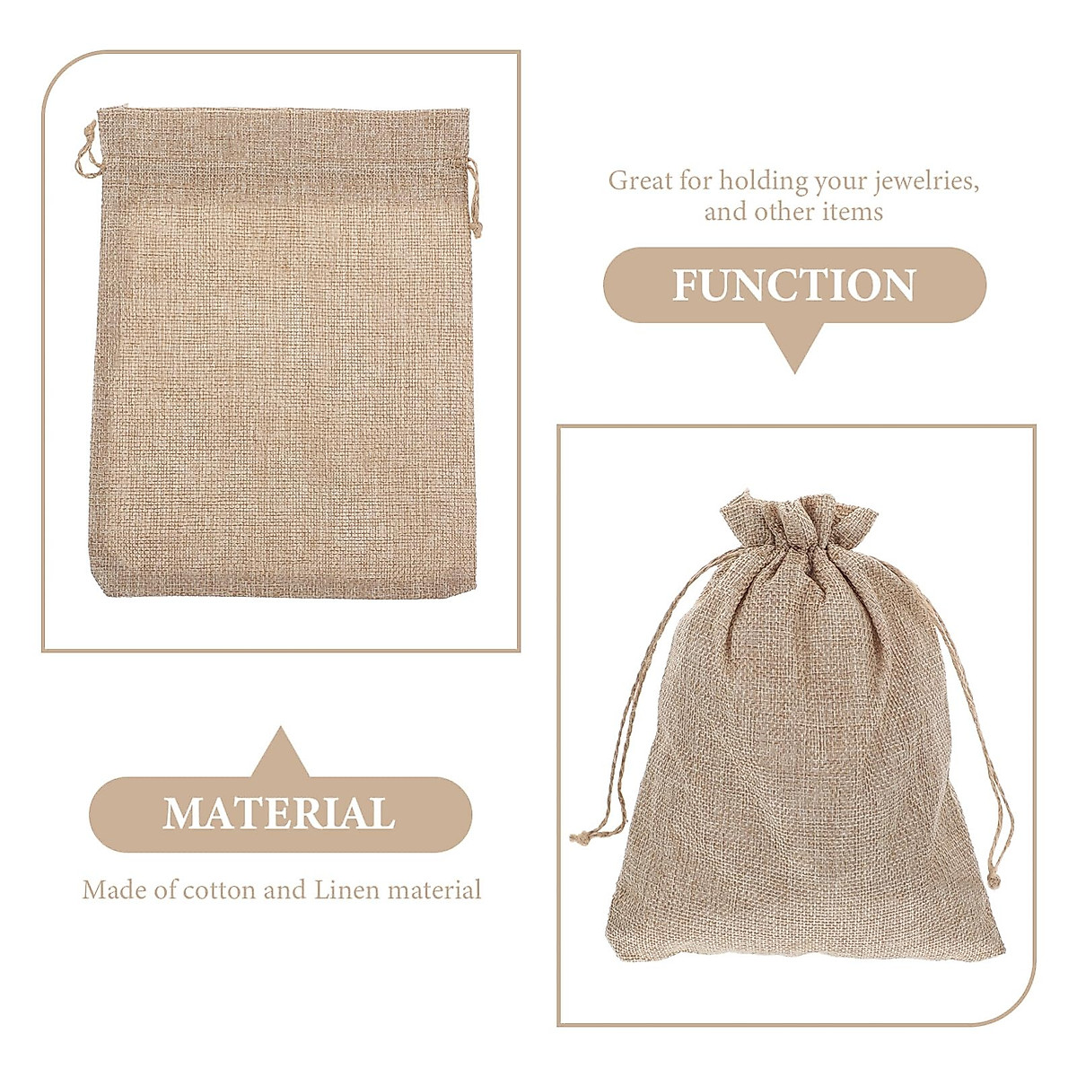 EXCEART 10Pcs Large Drawstring Bags Drawstring Bags Small Burlap Gift Bags Burlap Bags With Drawstring Convenient Bags Gift Bag With Drawstring Cotton linen Christmas convenience bag