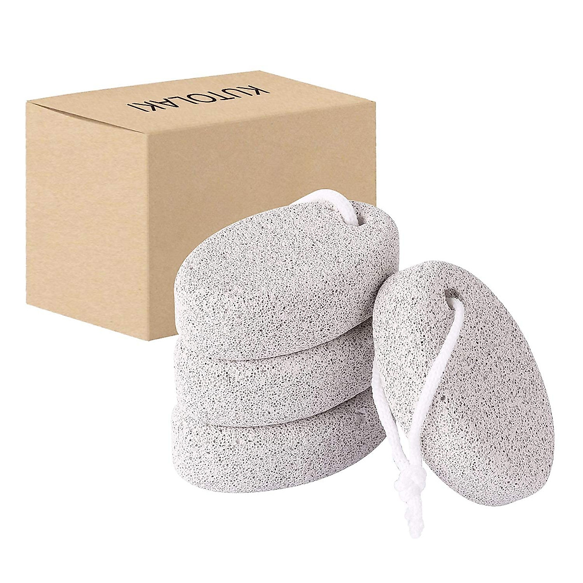 4 Pcs Value Pack Pumice Stone, Pumice Stone for Feet, KUTOLAKI Natural Lava Foot Pumice Stone, Pumice Scrubber Foot Stone Exfoliating Callus Remover, Pumice Stone Remove Dead Skin for Hand, Foot