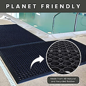 Envelor Anti Fatigue Rubber Floor Mat Restaurant Kitchen Drainage Mat Door Mats Durable Non-Slip Bar / Utility Mat Indoor Outdoor Wet Area 24" x 36"