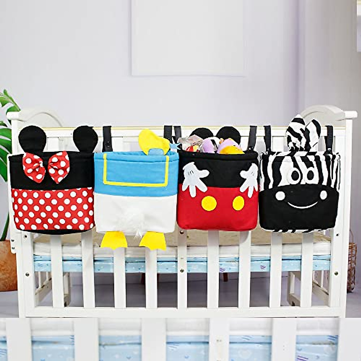 Hiflyer Bedside Caddy Bedside Organizer, Bed Caddy Hanging Diaper Caddy Organizer, Walker Bag Bed Pockets Bedside Storage Girls Bedroom Decor, Loft Bed Accessories Bunk Bed Accessories (Black)