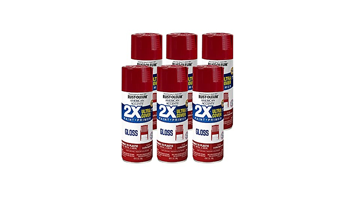 Rust-Oleum Gloss Colonial Red Spray Paint - 12 oz Pack of 6