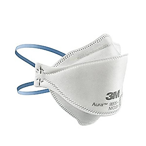 3M Aura Particulate Respirator 9205+ N95, Lightweight, Three Panel Designed Respirator Helps Provide Comfortable And Convenient Respiratory Protection, 10-Pack