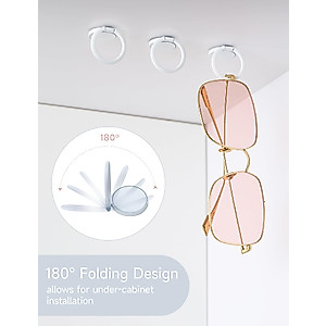 Oaque Sunglasses Organizer Wall Mounted Sunglasses Holder 6 Pack Hanging Eyeglass Holder (White with Adhesive)