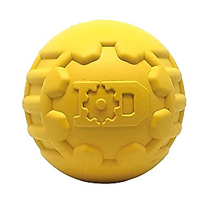 SodaPup Industrial Dog Gear Ball – Durable Ball Toy, Chew Toy, & Treat Dispenser Made in USA from Non-Toxic, Pet-Safe, Food Safe Natural Rubber Material for Bonding, Mental & Physical Exercise, & More