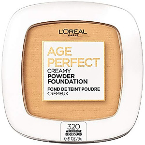 L'Oreal Paris Age Perfect Creamy Powder Foundation Compact, 320 Warm Beige, 0.31 Ounce