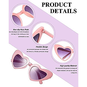 Xuhal 12 Pairs Valentines Day Heart Party Sunglass Bulk Bachelorette Glasses with DIY Letter Bead Pearl for Wedding Party(White, Pink)