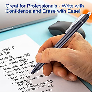 cobee® Erasable Gel Pens, 12 Pieces 0.5mm Retractable Eraser Rollerball Pen Black Ink Erasable Pen Mistakes Disappear Fine Point Pen Writing Planner Drawing School Supplies(Black)