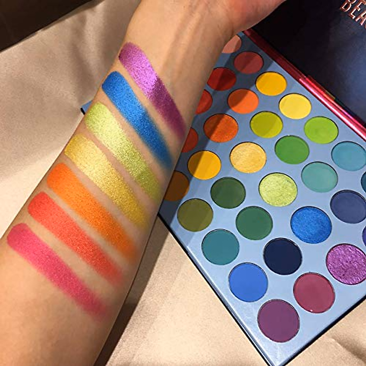 [Valentine`s Day Gift] Color Fusion Eyeshadow Palette Highly Pigmented 39 Shades Matte and Shimmers Makeup Palette, Blendable Waterproof Eye Shadow, Cruelty- Free Makeup Pallet, Full Face Eye Make Up Colorful Color Play
