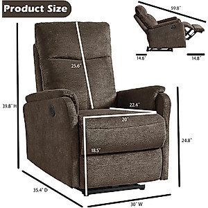 BCPHOME Electric Power, Small Recliners on Clearance,Living Room Single Sofa, Home Theater Seating with USB Port,Ergonomic Lounge Chair,Brown