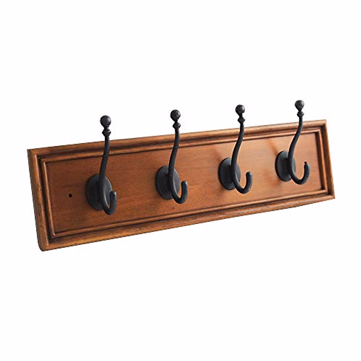 Hickory Hardware Cottage Collection Coat Rack/Hook Rail 4 Coat and Hat Hooks 20 Inch Long Medium Wood Grain with Vintage Bronze Finish