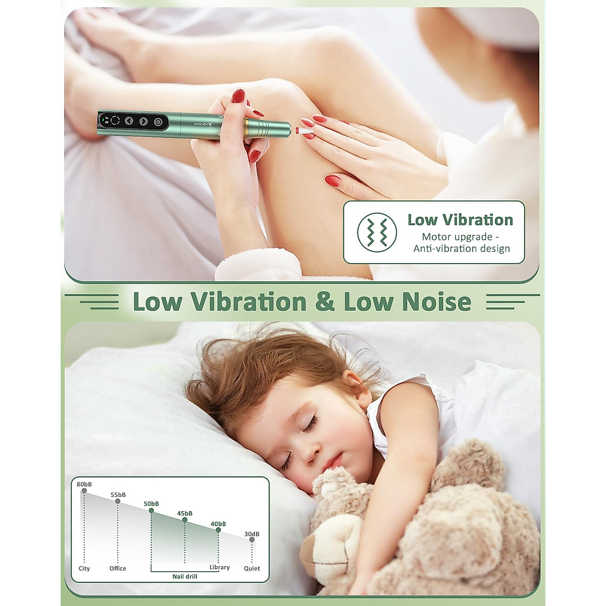 SENIGNOL Electric Cordless Nail Drill, 35000RPM Portable Nail Drill Machine for Gel Acrylic Nails, Rechargeable Nail File for Home Salon Manicure Pedicure and Polishing