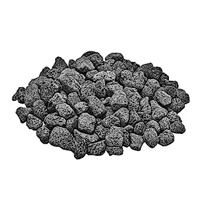 Skyflame10LB Natural Lava Rocks for Fire Pits, Fire Tables,Fireplaces, Garden Landscaping Decoration, Indoor and Outdoor Use, 3/4~1 Inch, Black