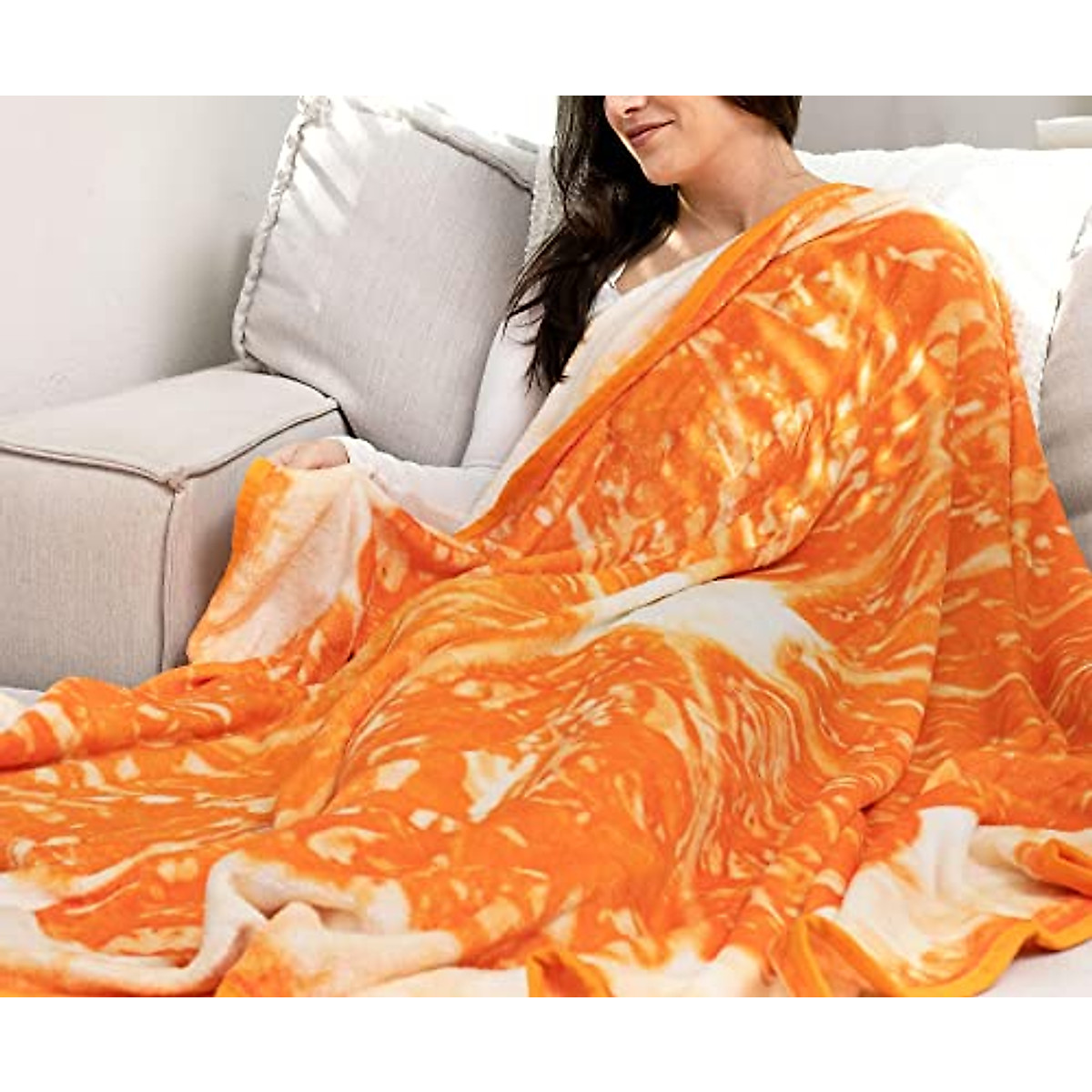 Orange Slice Round Fleece Throw Blanket | Plush Soft Polyester Cover for Sofa and Bed, Cozy Home Decor Room Essentials and Collectibles | 60 Inches