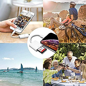 [Apple MFi Certified] SD Card Reader for iPhone, wamaxlink Lightning to Memory Card Reader for Camera and Drone, Trail Camera Viewer SD Card Adapter Compatible for iPhone 14 13 12 11 XS XR X 8 7 iPad