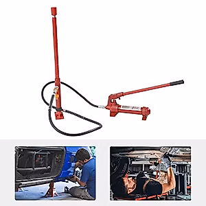 4 Ton Porta Power Kit 4 T Porta Power Hydraulic Jack Auto Shop Body Frame Repair Kit Tool Lift Ram w/Case for Hydraulic Equipment Construction Loadhandler Truck Bed Unloader Farm (4 Ton)