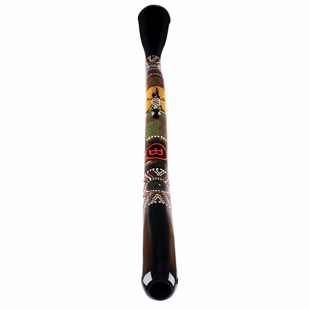 Meinl Percussion 51" Synthetic Didgeridoo, S-Shaped Body in Black with Hand Painted Native Design-NOT MADE IN CHINA-Creates Distinctive Australian Drone Note, 2-YEAR WARRANTY (SDDG2-BK)