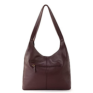 The Sak Huntley Hobo Bag in Leather, Double Strap Purse, Mahogany