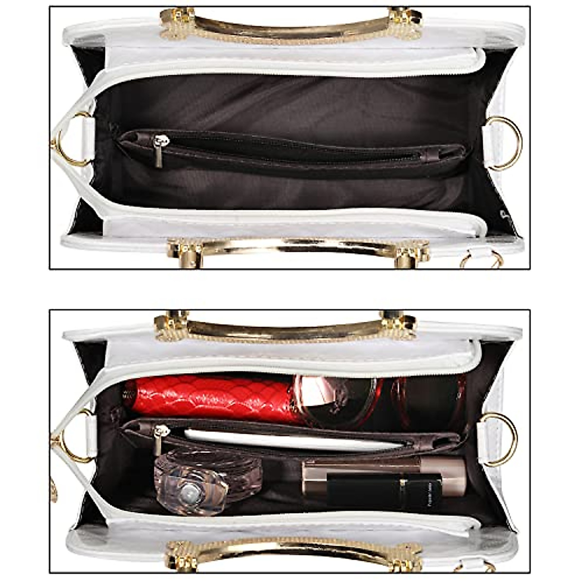 TIBES Shiny Patent Leather Women Purses Satchel Handbags Ladies Fashion Top Handle Handbags Crossbody Shoulder Bags