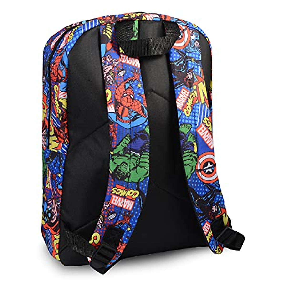 Marvel Avengers 16” Backpack School Supplies For Boys, Kids - 3 Pc Bundle With Avengers School Bag, Superhero Stickers And Bookmark | Avengers School Travel Bag
