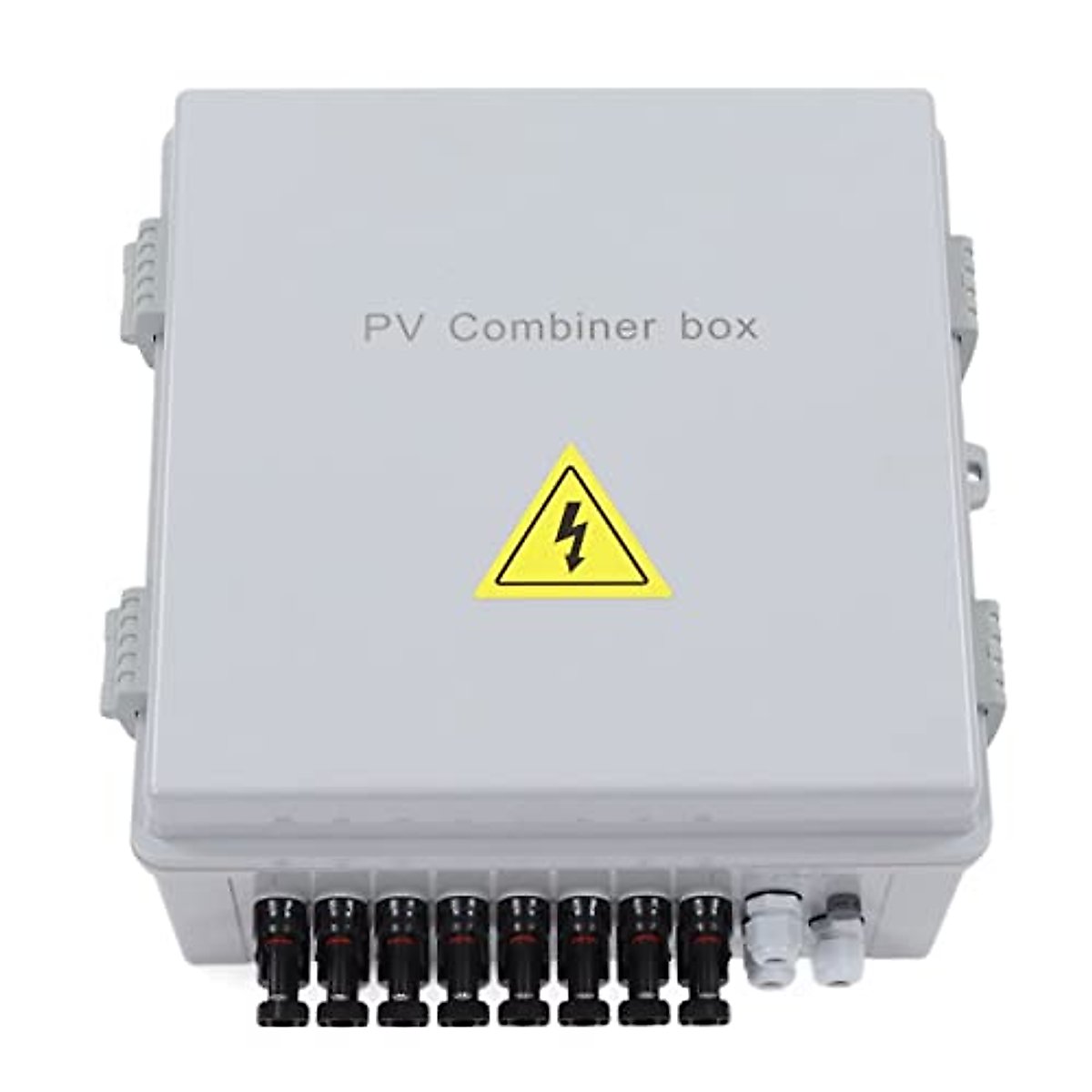 8 Strings PV Combiner Box, IP65 Solar Combiner Box with 10A Fuse, 80A DC Breaker, Lightning Arrestor and Solar Connector, for Off Grid Solar Panel System