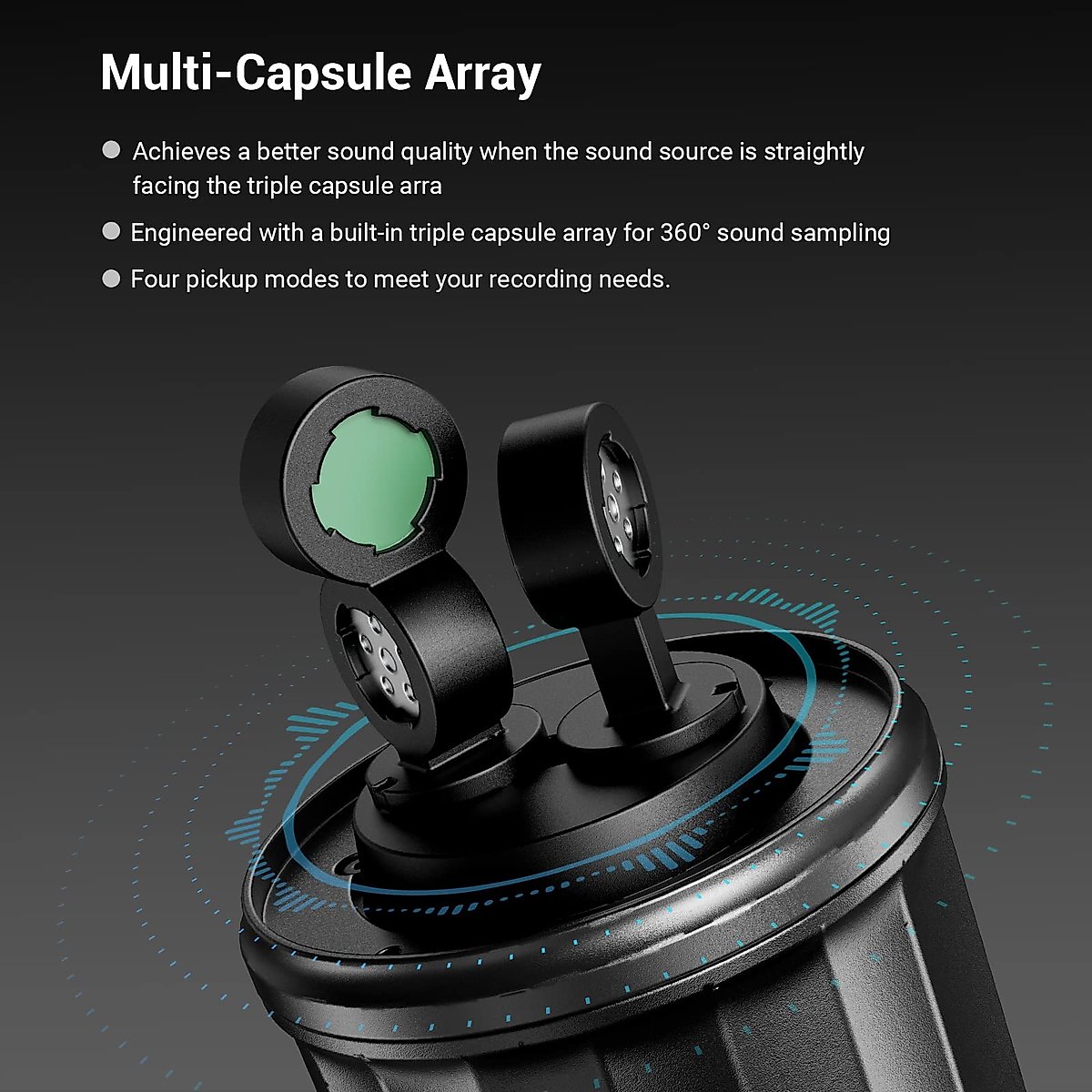 SmallRig U60 All Metal USB Microphone PC Streaming Microphone, Gaming Mic for PC,PS5 & Mac, 4 Pickup Patterns, Shock Mount and Adjustable Stand, Gain Control for Recording, Plug and Play, Black - 3466