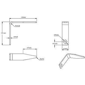 Zeluga ZL165 3/8in. L-Shaped Large Rafter Hook for Nail Guns with 3/8in. NPT Air Fitting with Teeth Washer and Flat Washers