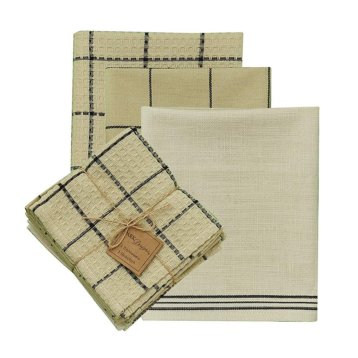 Park Designs Five Farm 3 Dishtowel & 1 Dishcloth Set