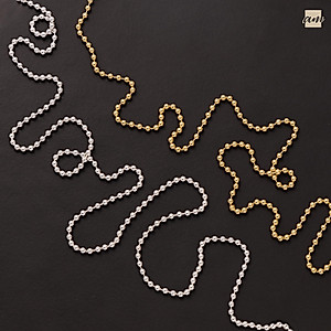 Amberta 925 Sterling Silver 2 mm Ball Chain Necklace Length 20" inch / 50 cm (20)