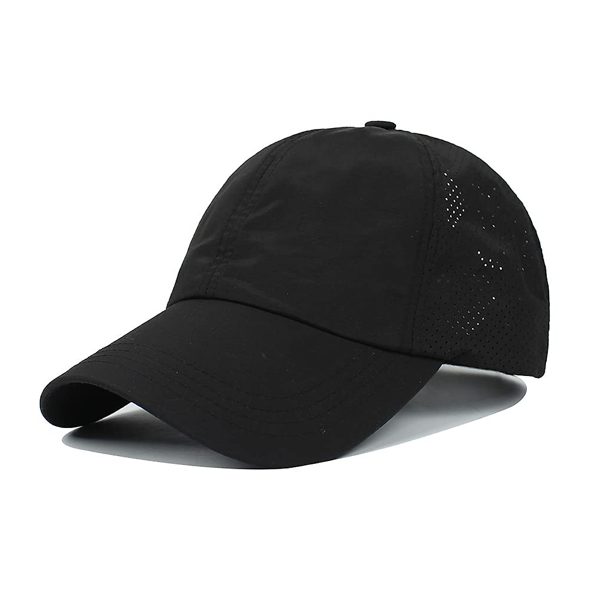 FASHIXD Ponytail Baseball Cap for Women Mesh Quick Dry Baseball Hat with Ponytail Hole (Black)
