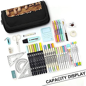 Golden Retriever Large Capacity Pencil Case Multi-Slot Pencil Bag Portable Pen Storage Pouch with Zipper