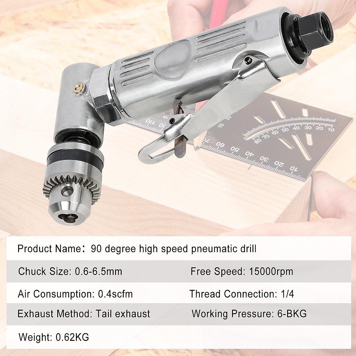 1/4'' 90 Degree Air Drill,Right Angle Drill,Pneumatic Pistol Drill, Pneumatic Drill,Pneumatic Drill, Tool Power Screwdriver Drill