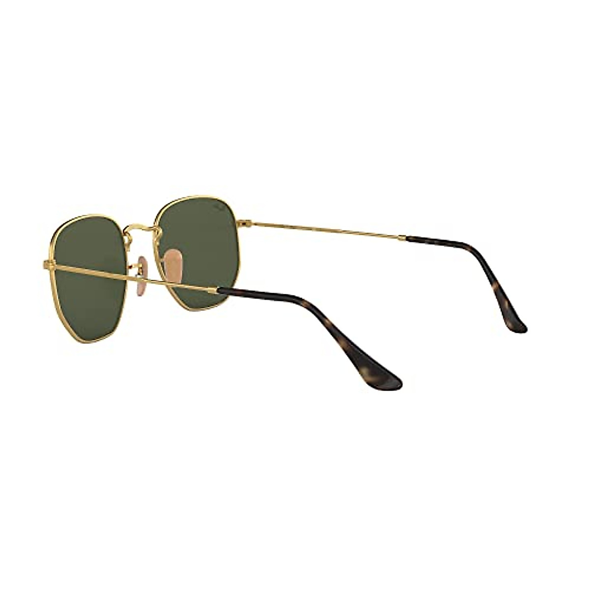 Ray-Ban RB3548N Hexagonal Flat Lens Sunglasses, Gold/G-15 Green, 54 mm
