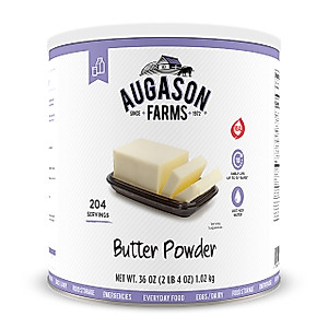 Augason Farms Breakfast and Dinner Variety Pail Emergency Food Supply Everyday Meals 4 Gallon Pail & Butter Powder 2 lbs 4 oz No. 10 Can