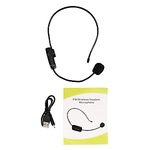 Retekess TR503 Wireless FM Microphone Headset, Hands-Free with Rechargeable Battery for Voice Amplifier, Church, Tour Guide, Teacher, Salesman, Conference, Karaoke (Black)